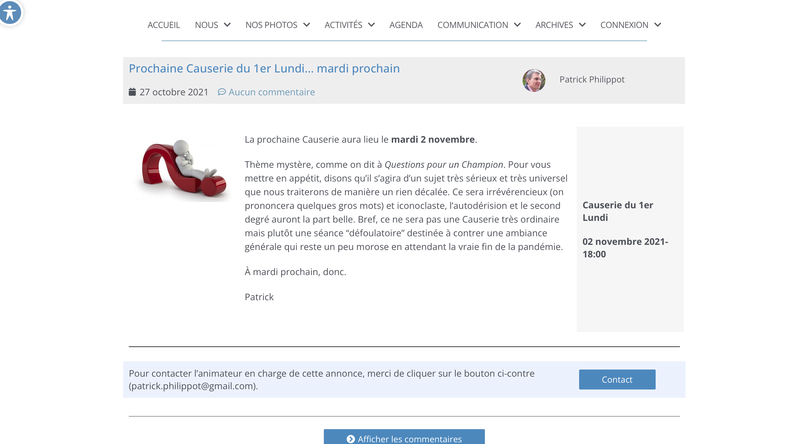 Aide à la création d’un Article – Club CAPC